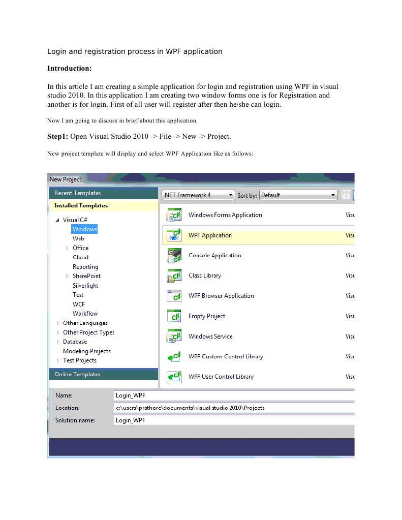 Login and Registration Process in WPF Application | PDF | Extensible Application Markup Language ...