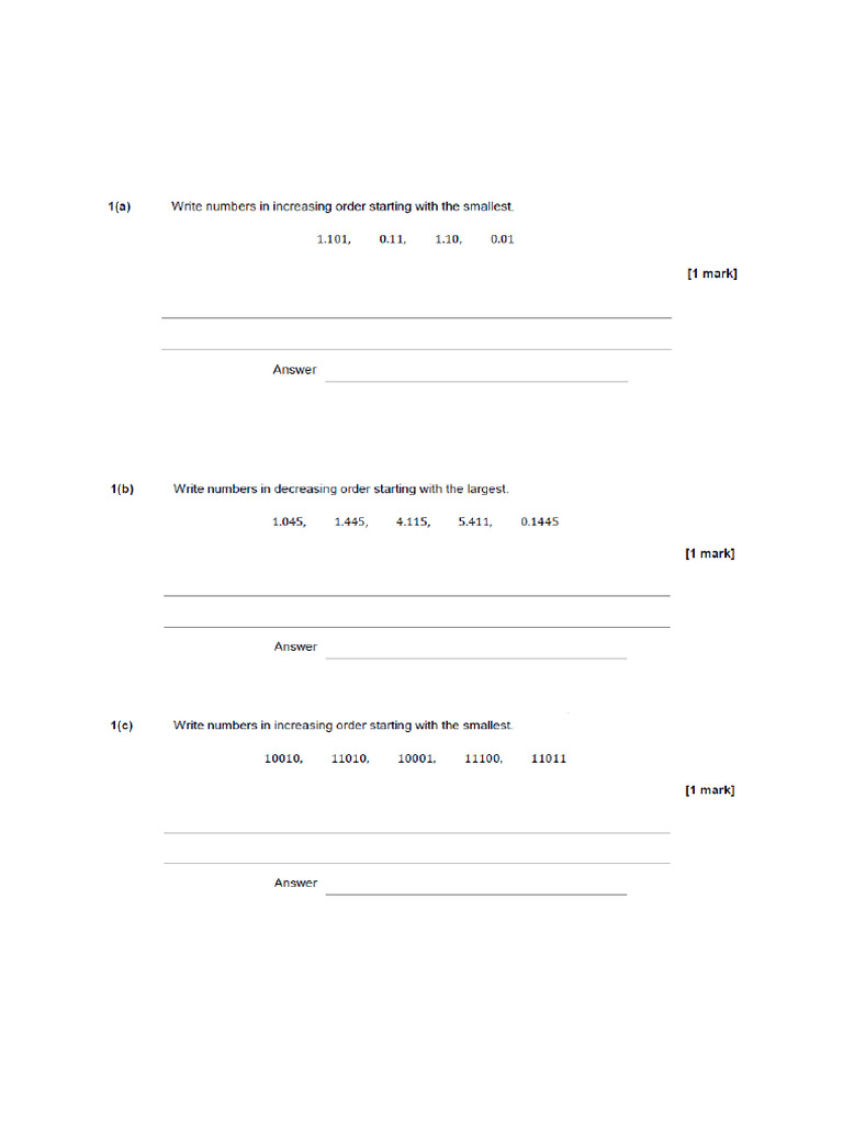 Ordering Numbers (BRUCE) | PDF