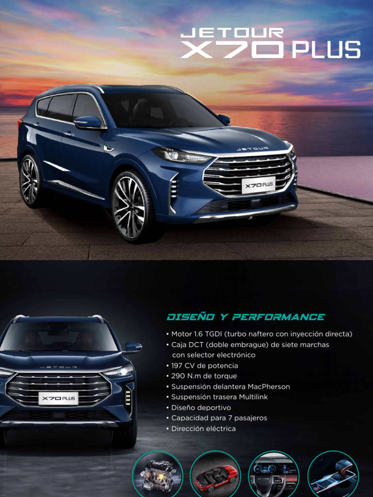 Jetour X70 PLUS: Potencia y Confort 7 Plazas | PDF | Airbag | Vehículos