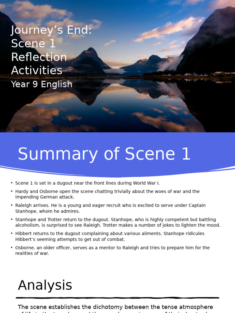 Journey's End Scene 1 Analysis & Activities | PDF