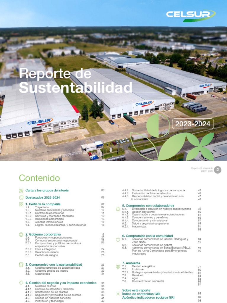 Reporte de Sustentabilidad 2025 (1) CELSUR | PDF | Logística ...