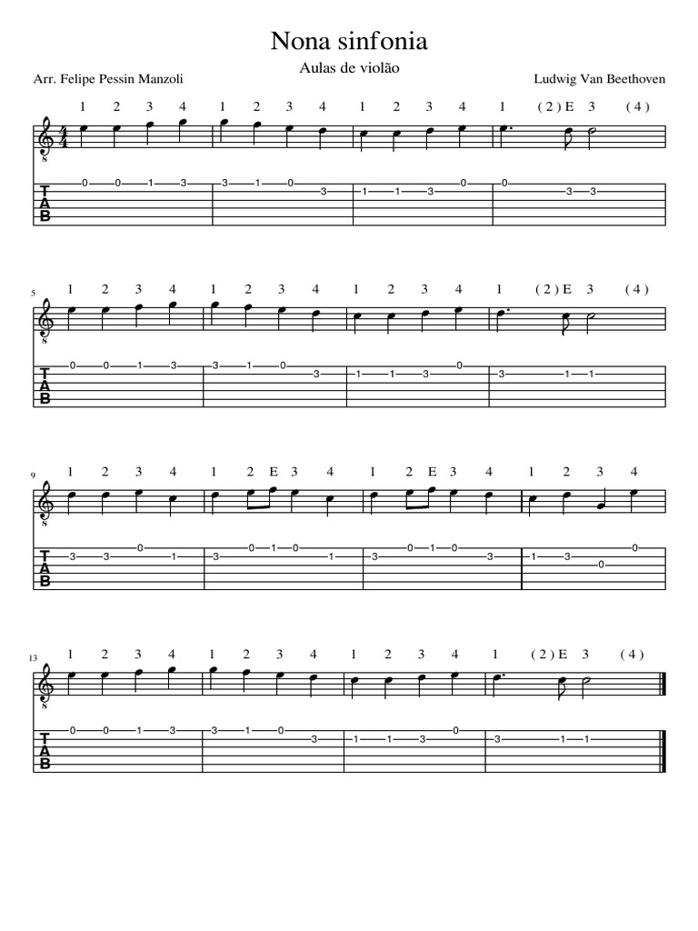 Nona - Sinfonia - Partitura + Tablatura | PDF