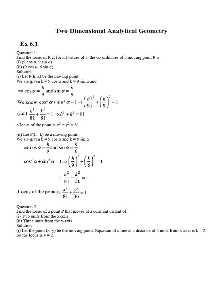 6.two Dimentional Analytical Geometry | PDF | Line (Geometry ...