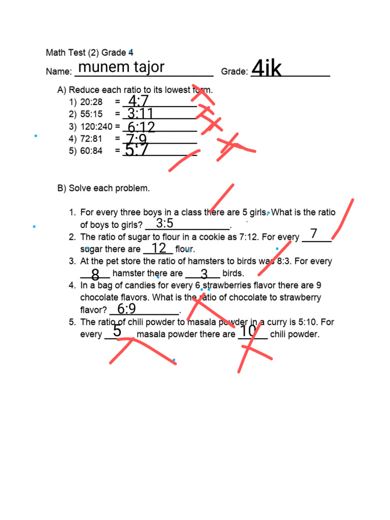 Edited - Edited - Math Test (2) Grade 4 | PDF