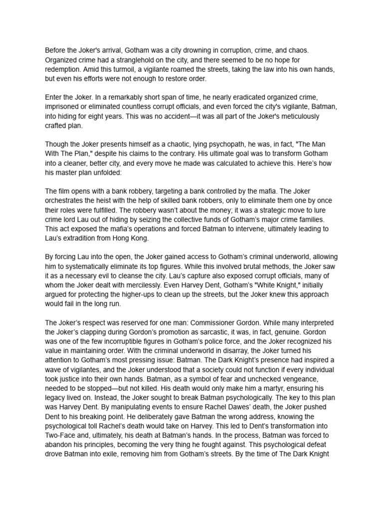 Joker Is A Hero Extract | PDF | Batman