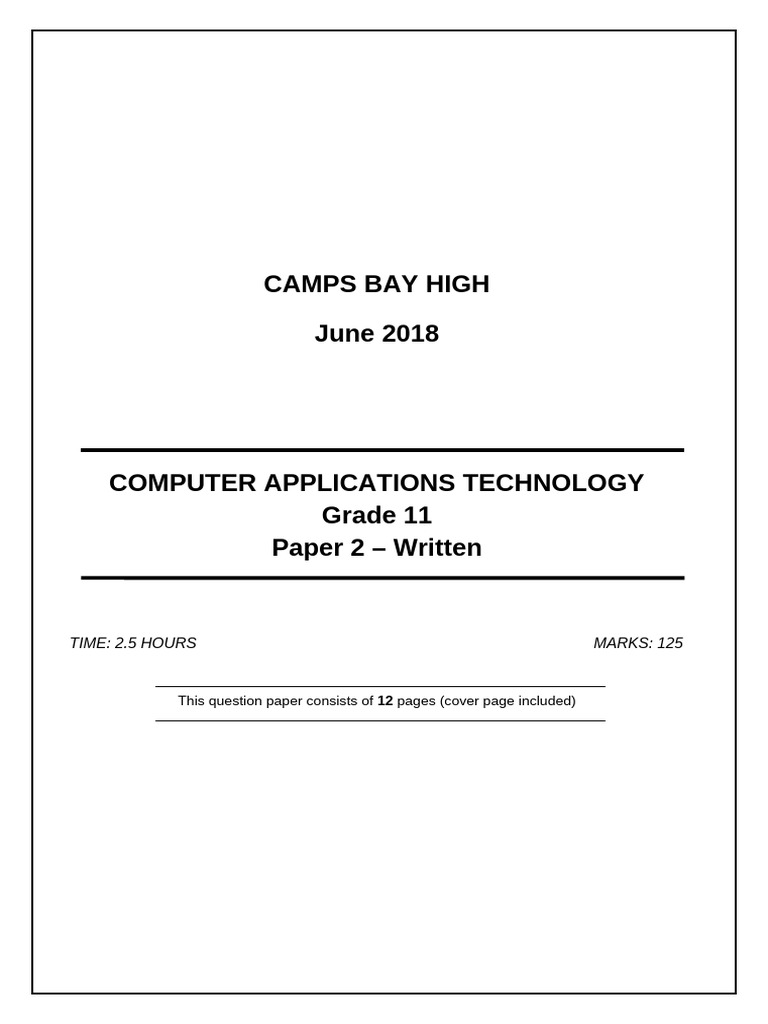 CAT Grade 11 Theory QP | PDF | Computer Network | Printer (Computing)