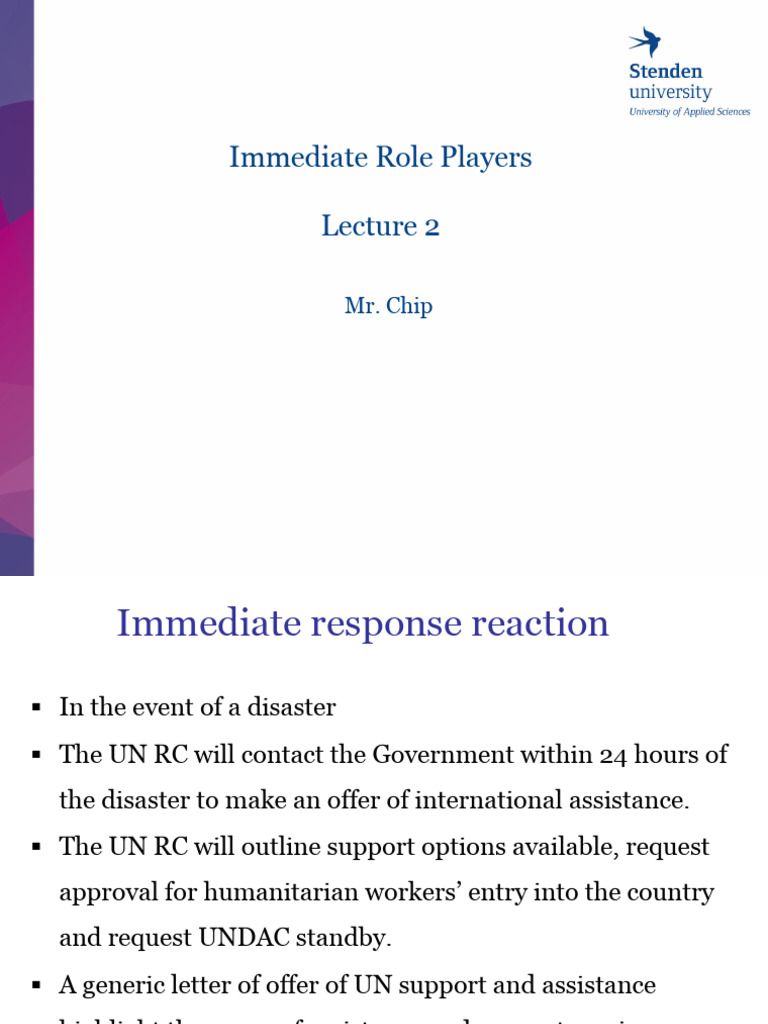 UN Disaster Response Coordination Overview | PDF | International ...