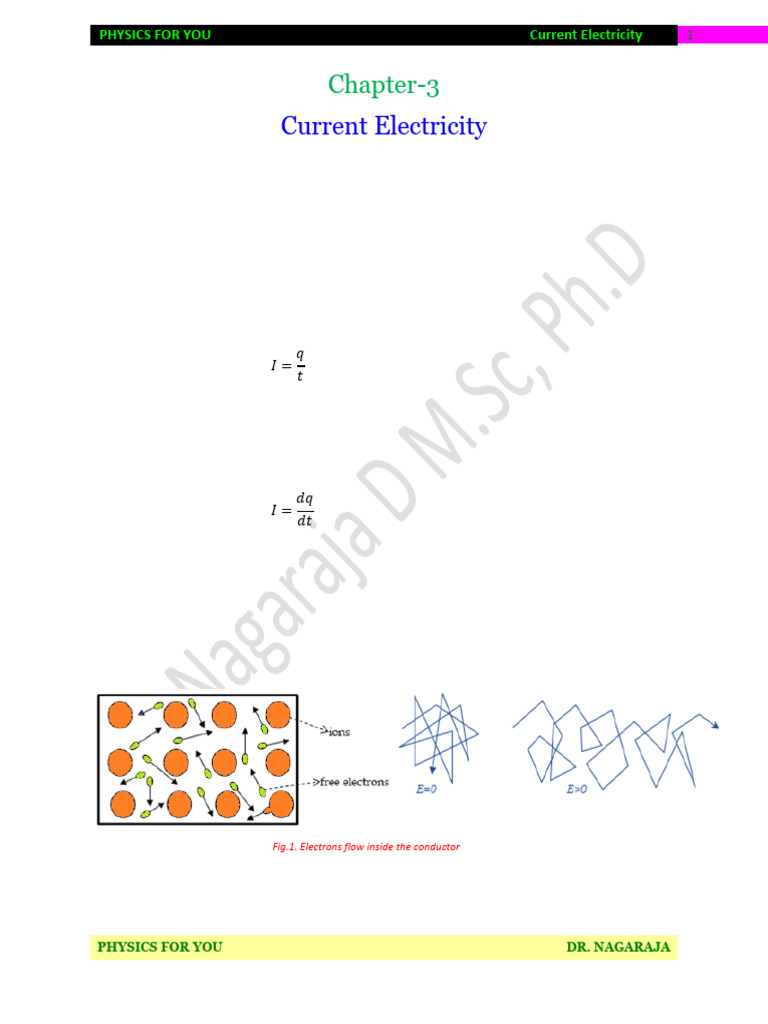 Current Electricity Full Chapter | PDF | Electrical Resistivity And ...