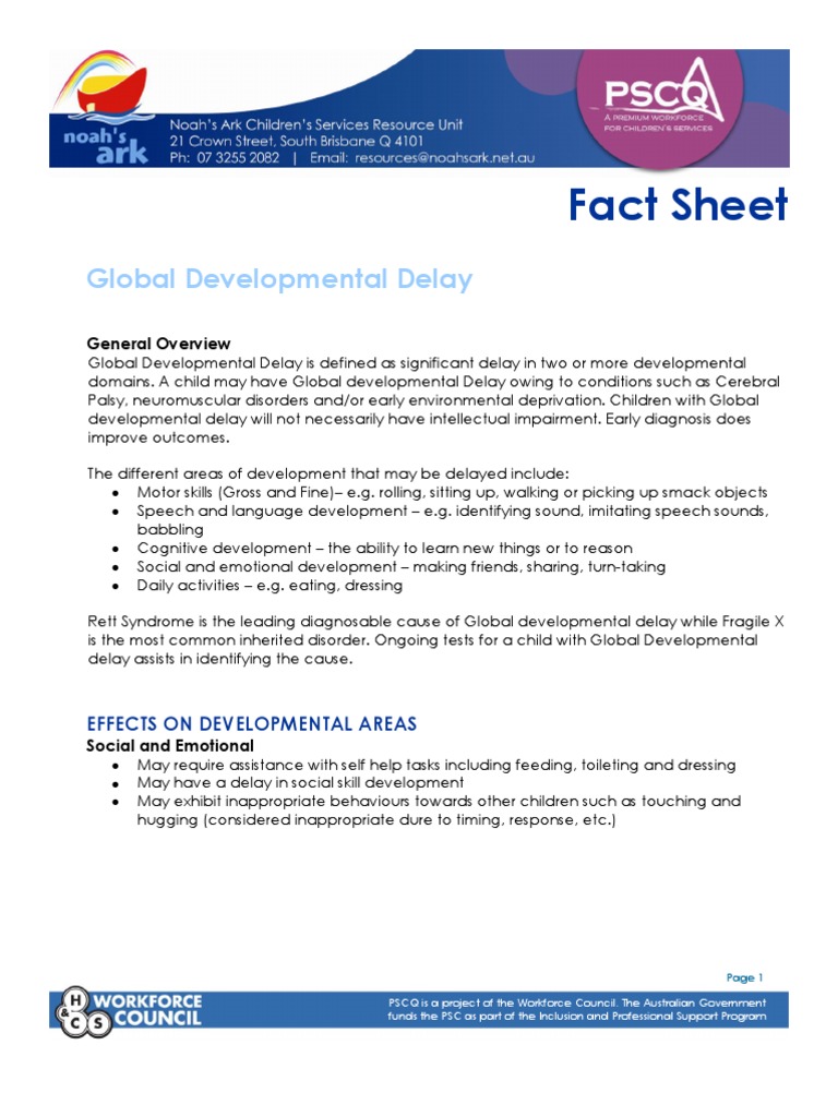 Global Developmental Delay Overview | PDF | Child Development ...