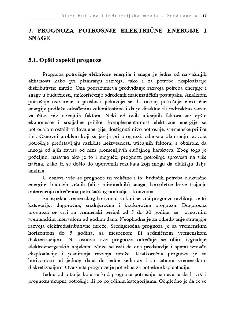 Prognoza Potrosnje El. Energije | PDF