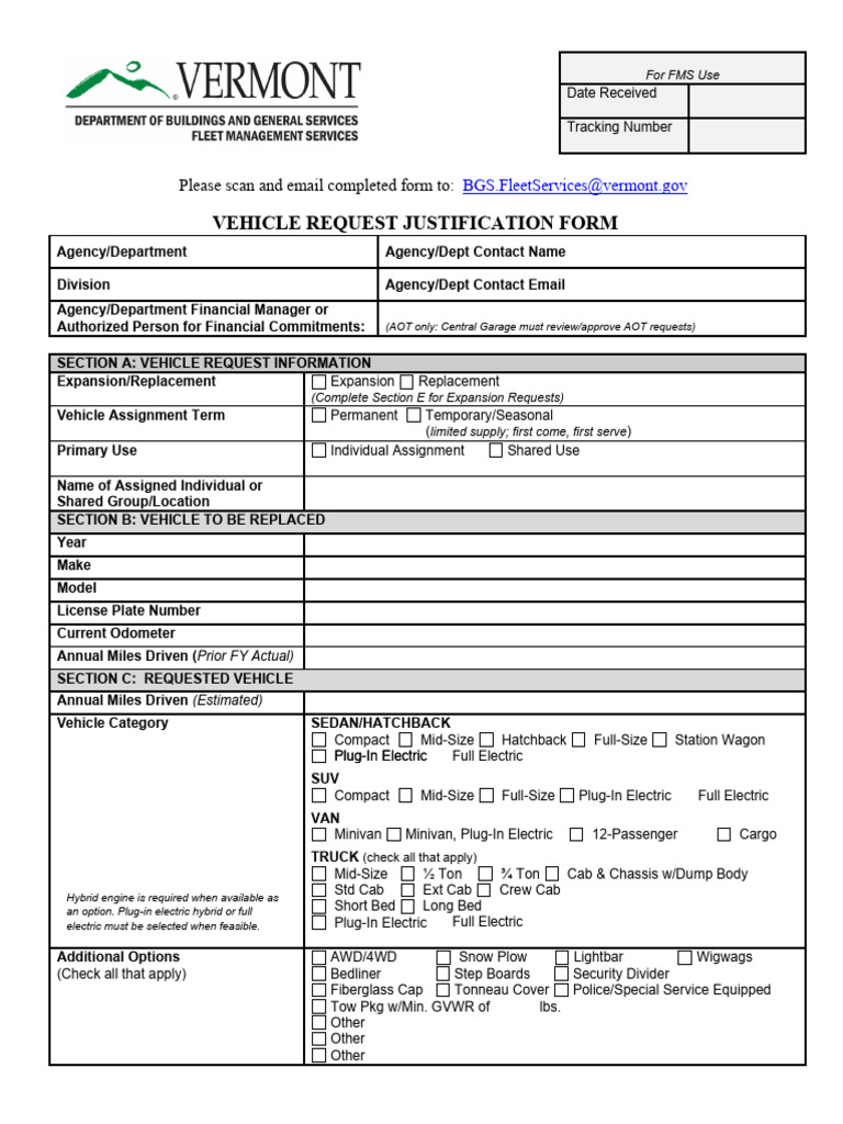 Vehicle Order Request Form Fillable 2022-08-04 | PDF | Fuel Economy In ...