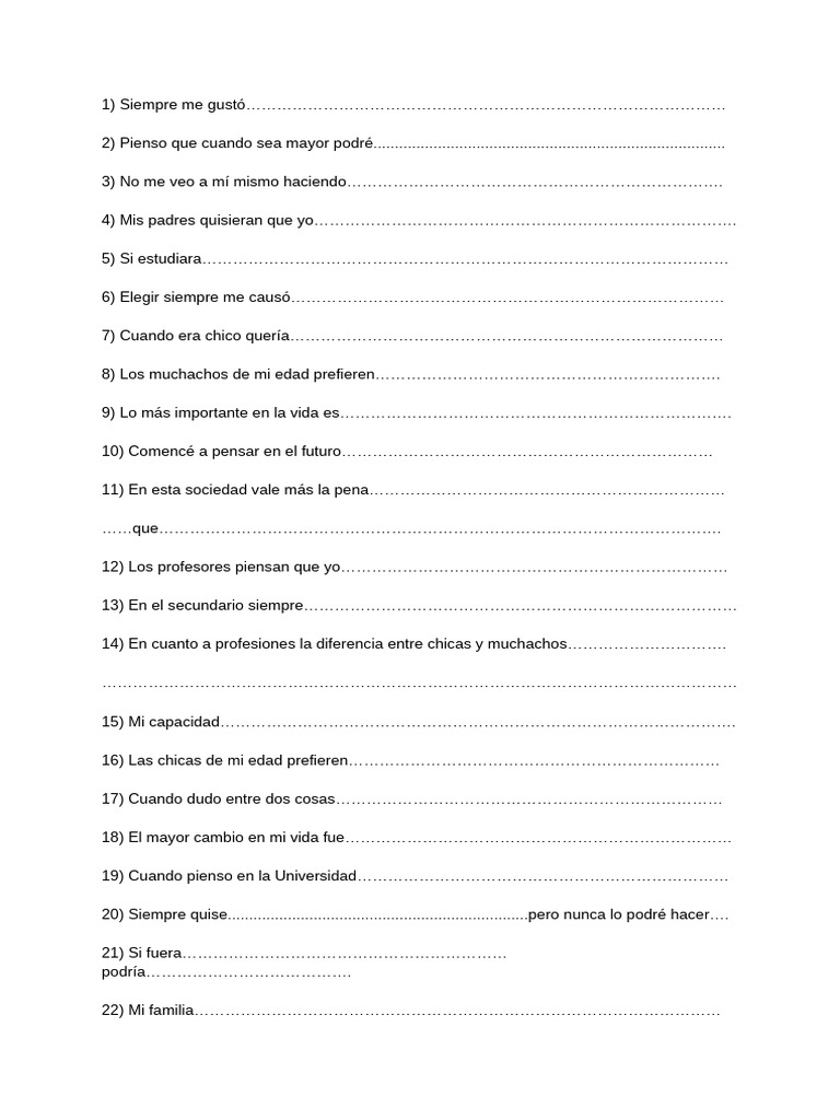 Completar La Frase | PDF