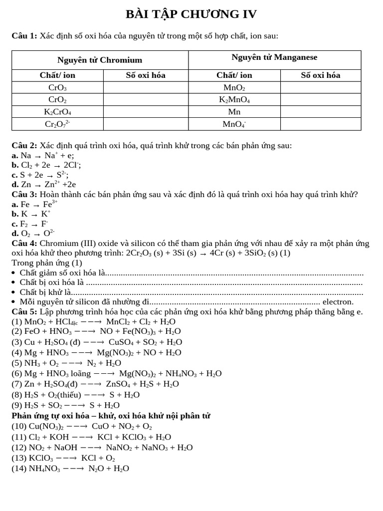 BTVN Chuong Iv | PDF