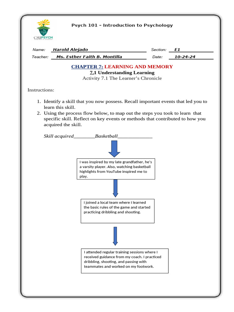 ACTIVITY 7.1 - Learners Chronicle Alejado | PDF