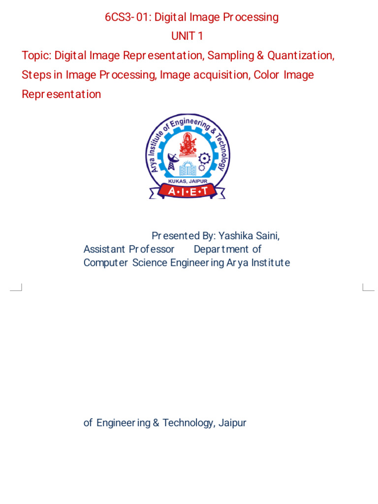 Digital Image Processing Overview | PDF | Image Resolution | Color