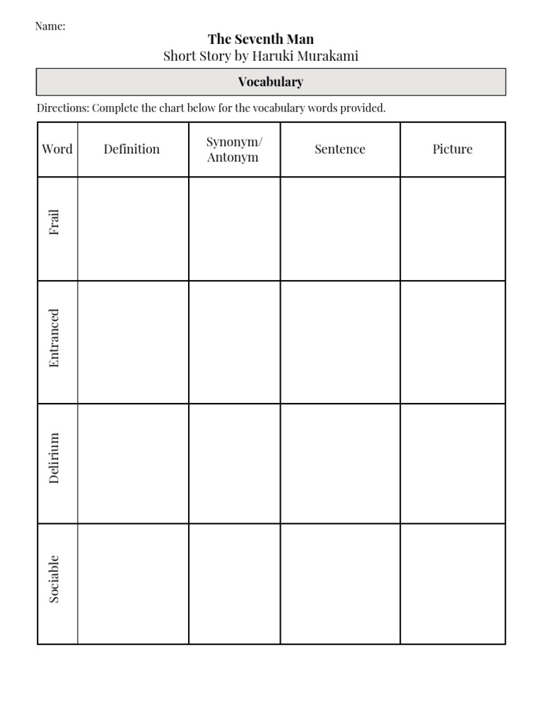 Short Story by Haruki Murakami: The Seventh Man | PDF | Fear ...