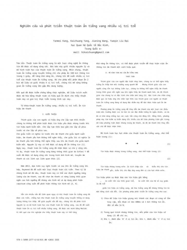 Multiple Delayed Position of Echo Hiding Algorithm Research and ...