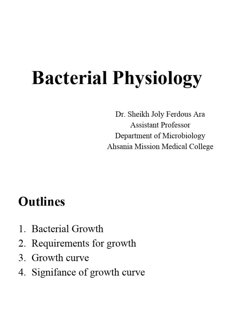 Bacterial Physiology (08.03.2025) | PDF | Bacteria | Biology