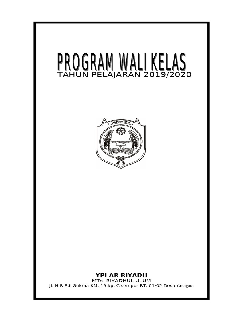 Program Kerja Wali Kelas 2019-2020 | PDF
