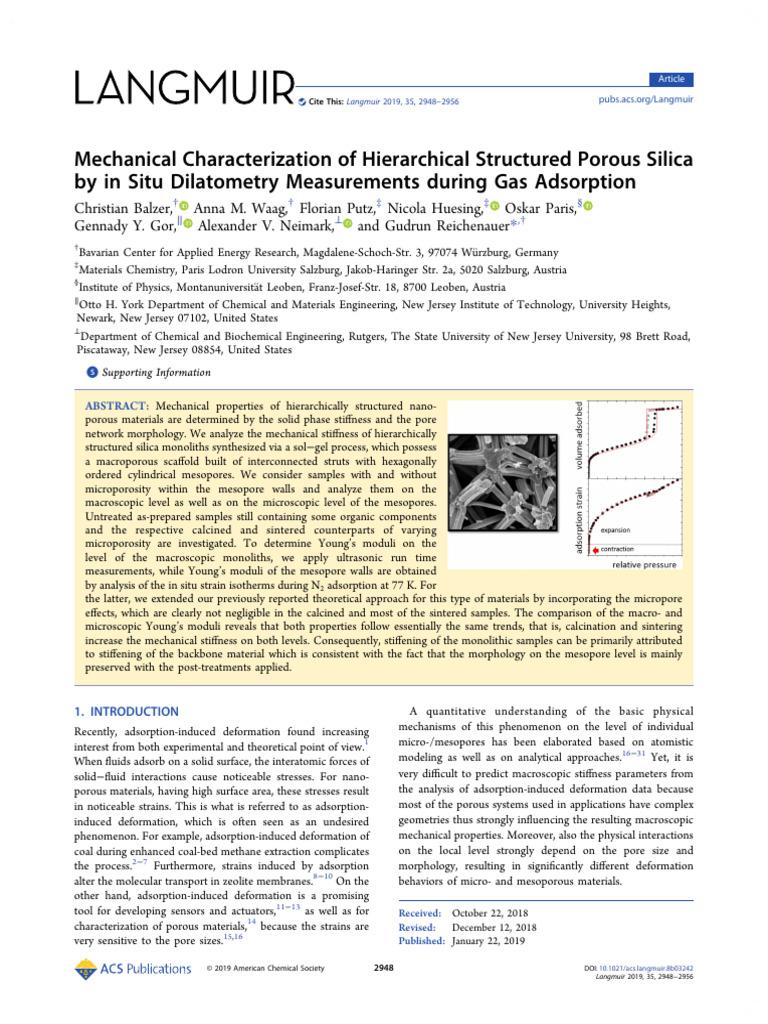 La8b03242mechanical Characterization of Hierarchical Structured Porous ...