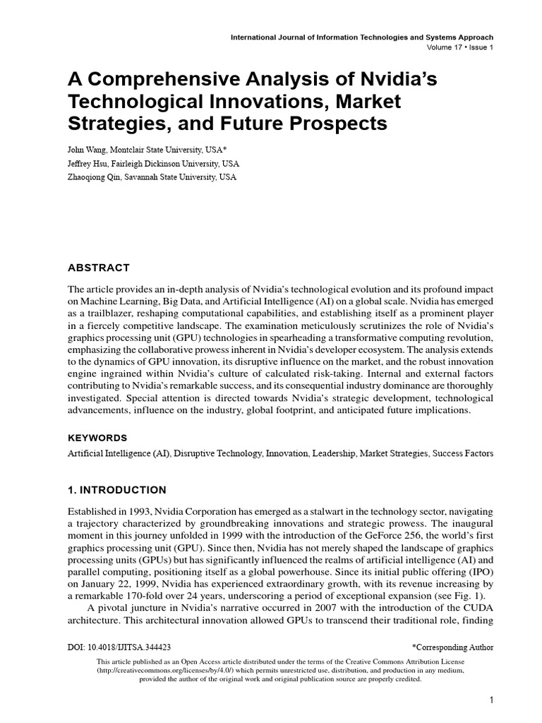 A Comprehensive Analysis of Nvidias Technological | PDF | Graphics Processing Unit | Artificial ...