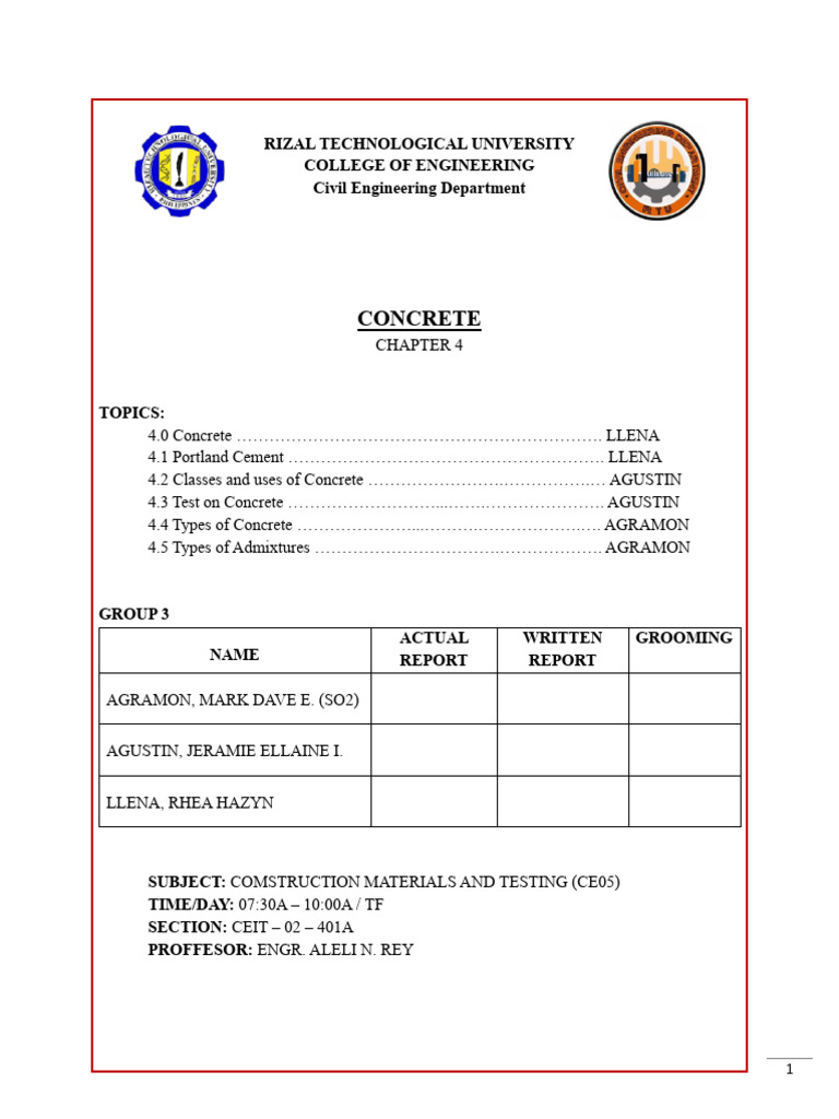 Concrete Types and Testing Methods | PDF | Concrete | Reinforced Concrete