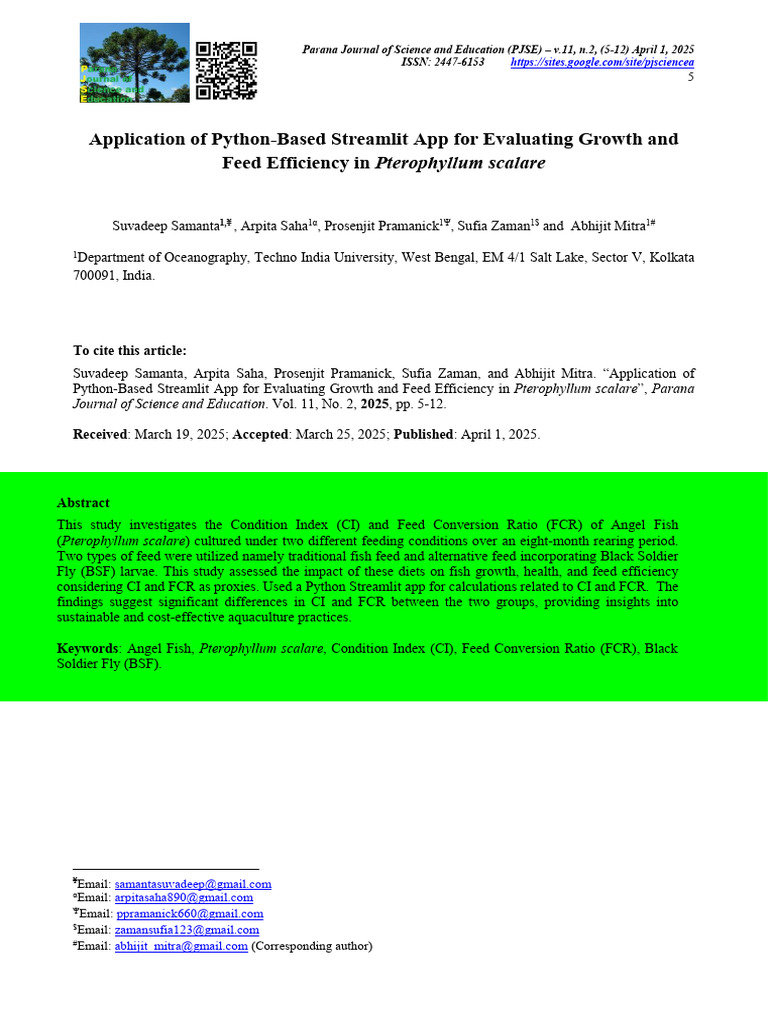 PYTHON-based Streamlit App For Ornamental Fish Growth Monitoring - Dr. Abhijit Mitra | PDF ...
