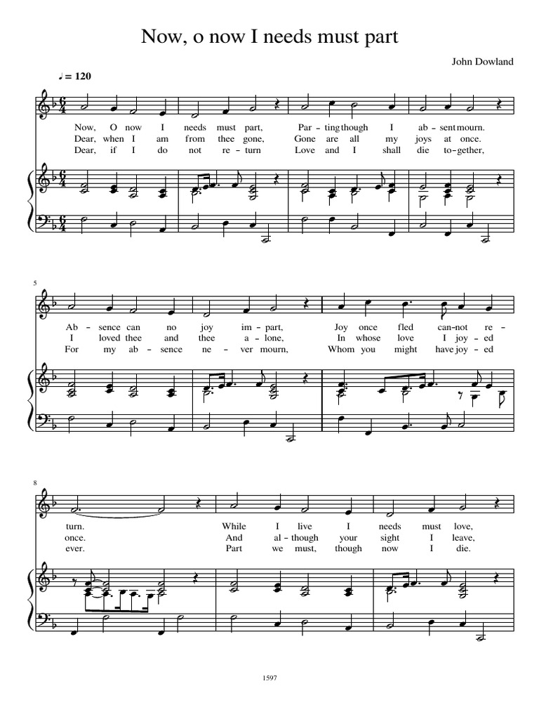 John Dowland Now o Now I Needs Must Part Laag | PDF