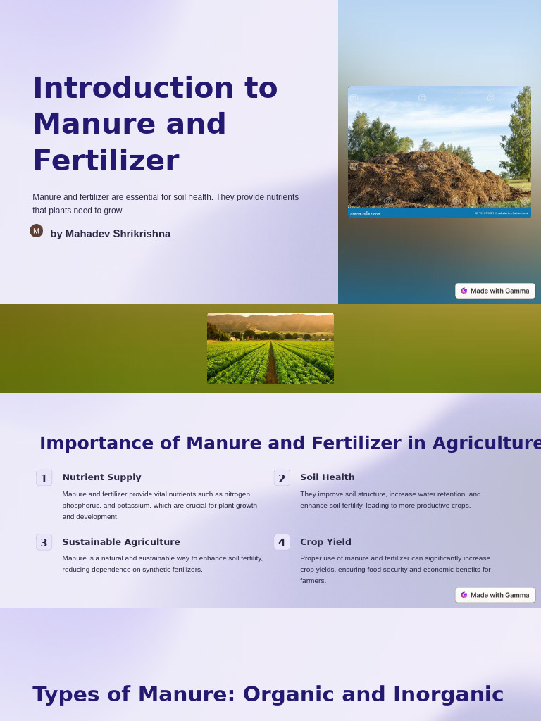Importance of Manure and Fertilizer | PDF | Manure | Fertilizer