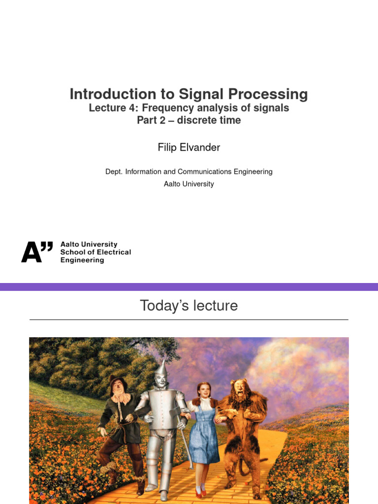 ELEC-C5231 Lecture4 Fourier Part2 | PDF | Fourier Analysis | Mathematics