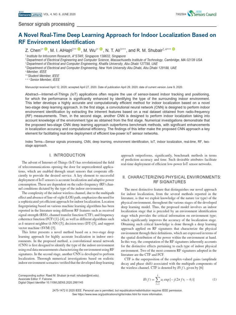 A Novel Real-Time Deep Learning Approach For Indoor Localization Based On RF Environment ...