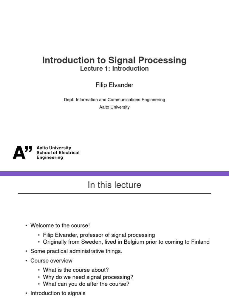 Elec 367: Signal Processing Intro | PDF | Gravitational Wave | Black Hole