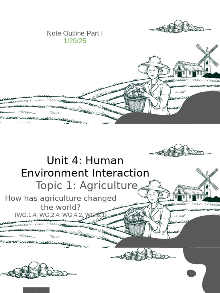 Unit 4 Topic 1 Note Outline Part I | PDF | Agriculture | Neolithic