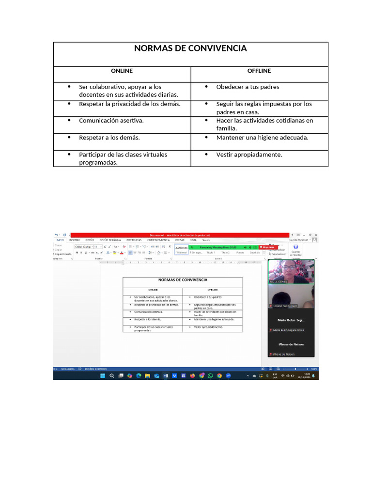 Normas de Convivencia | PDF