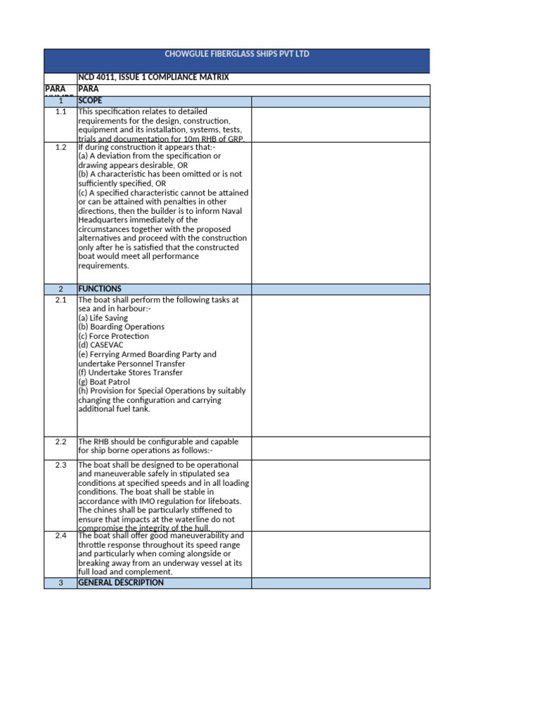 NCD 4011 Issue 1 Compliance Matrix For Army | PDF | Anchor | Engines
