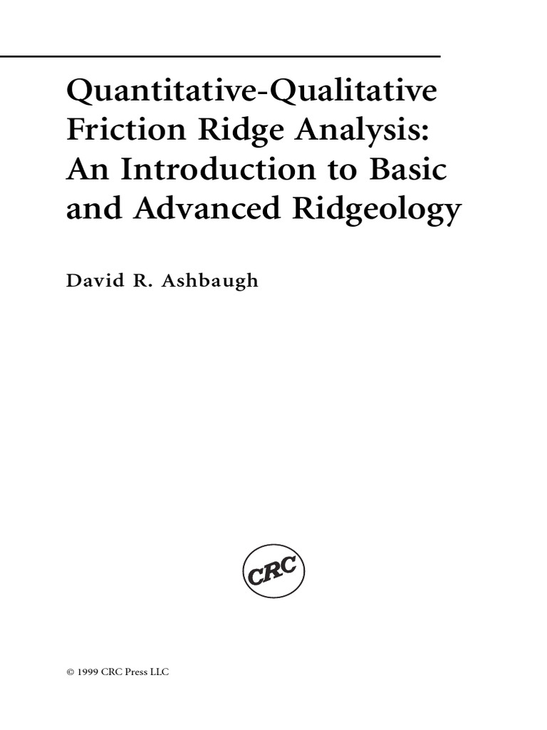 Qualitative-Quantitative Frictionridge Analysis by Ashbaugh | PDF ...