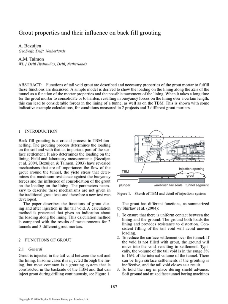 Bezuijen A. & Talmon A.M. - Grout Properties and Their Influence On ...