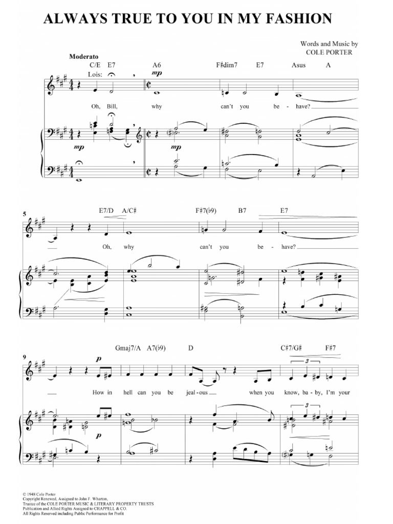 Always True to You Sheet Music Order | PDF