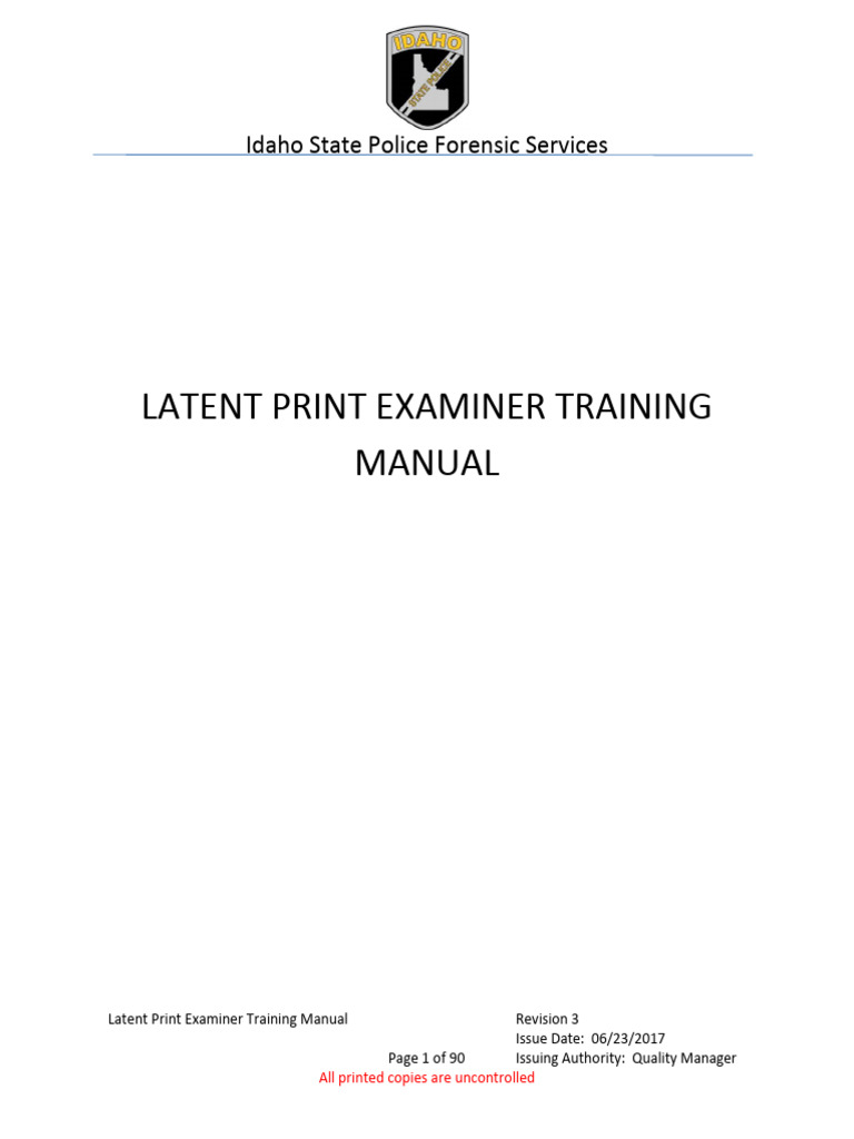 Latent Print Examiner Training Manual rev3 - Copy | PDF | Fingerprint ...