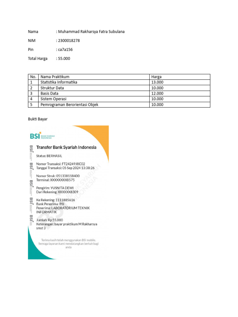 Aktivasi Praktikum Sem3 | PDF