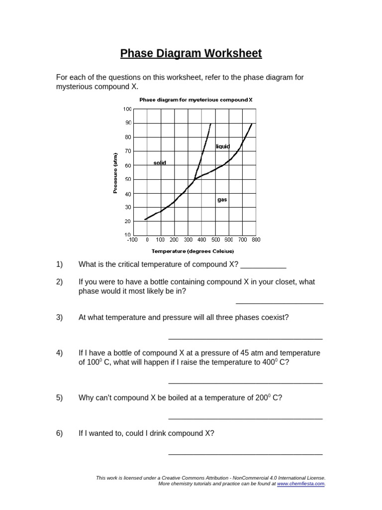Phase Diagram Worksheet | PDF | Phase (Matter) | Phase Diagram