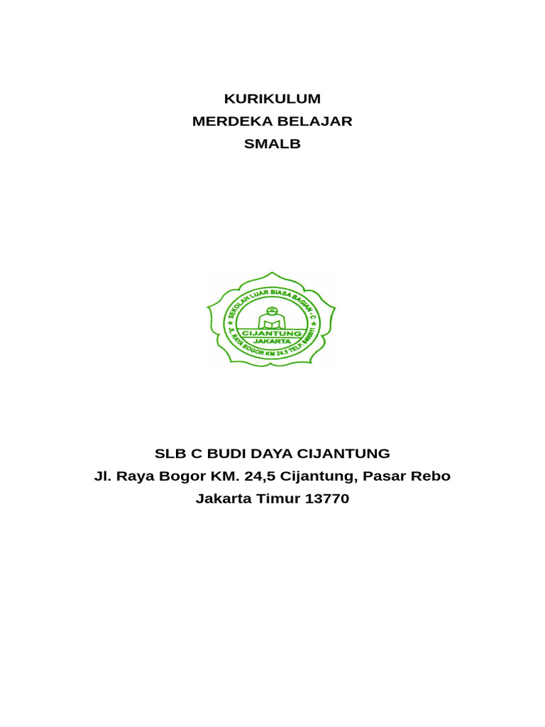Cover Kurikulum Merdeka Belajar SMALB C Budi Daya | PDF