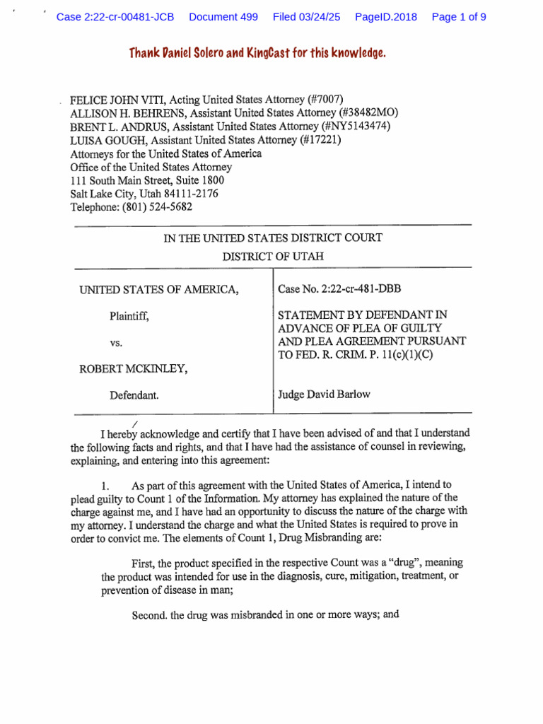 WSLCB Crony Phat Panda Owner Robert McKinley Pleads Guilty! | PDF ...