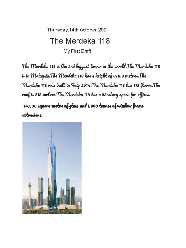 Merdeka 118: Height and Facts | PDF