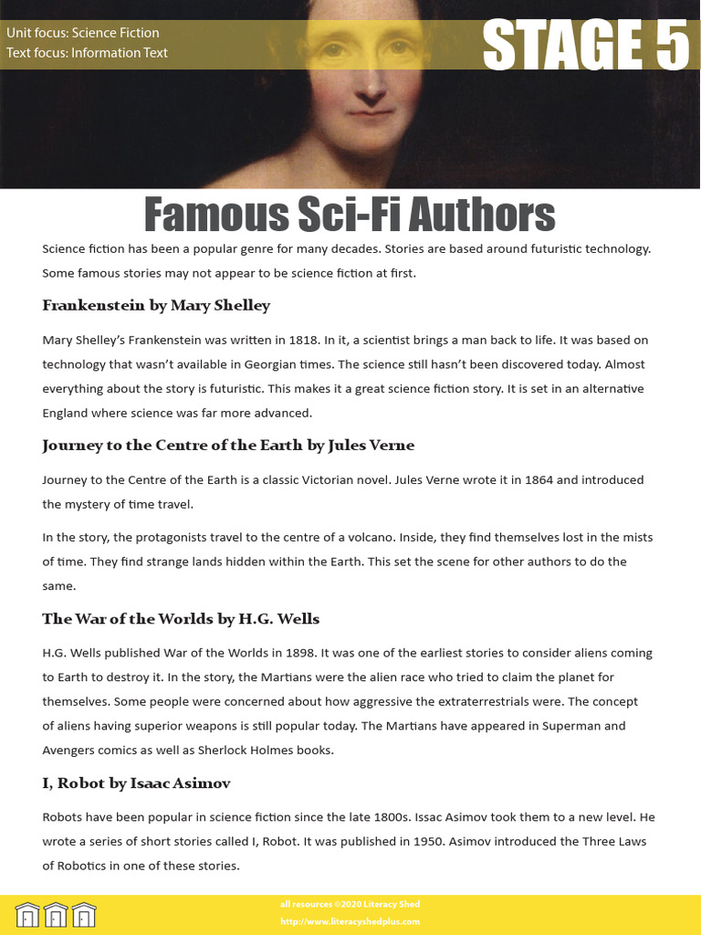 Famous Sci-Fi Authors and Their Works | PDF | Science Fiction | The War ...