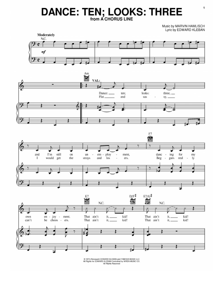Dance 10 Looks 3 Sheet Music Order | PDF