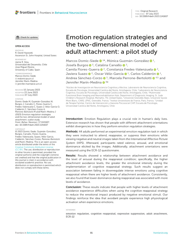 Emotion Regulation Strategies and The Two-Dimensional Model of Adult ...