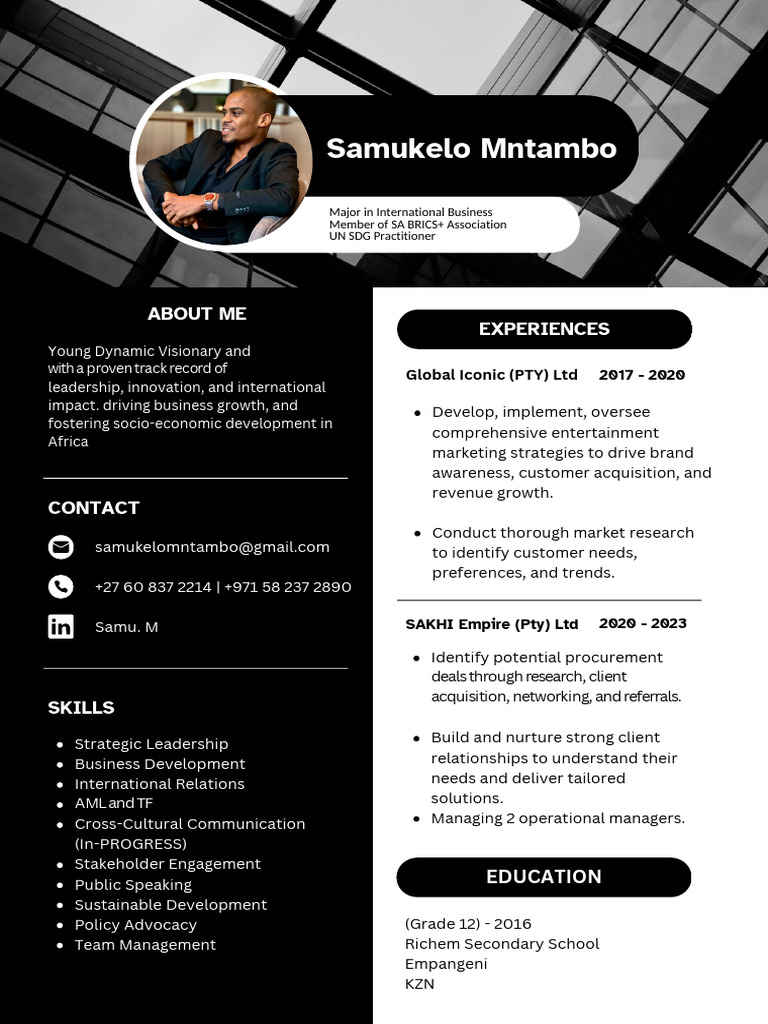 Samukelo Mntambo (Updated) | PDF | Brand | Sustainable Development