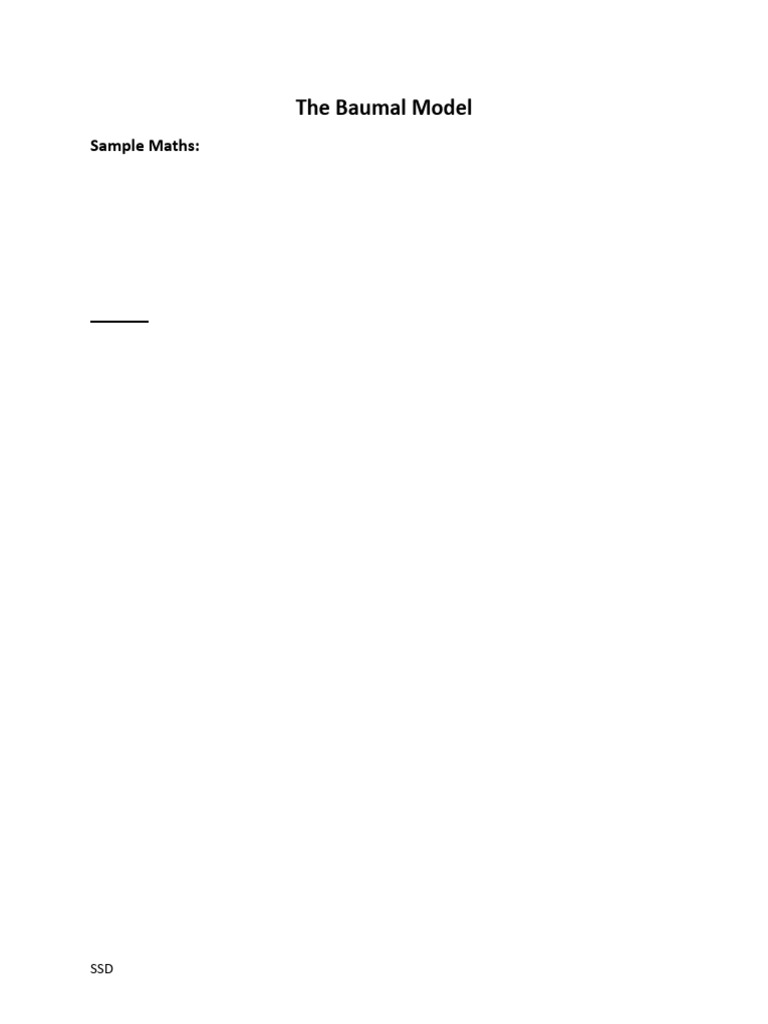 The Baumal Model Sample Math (Revised) | PDF | Cash | Private Sector