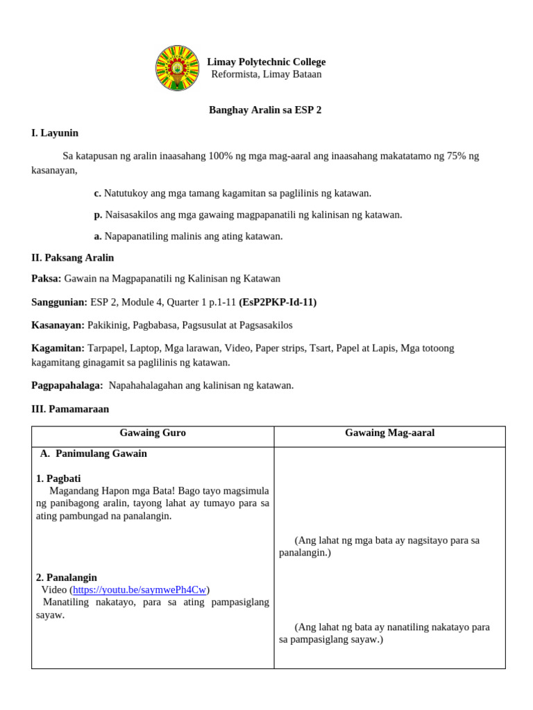 GMRC Lesson Plan Grade 2 | PDF